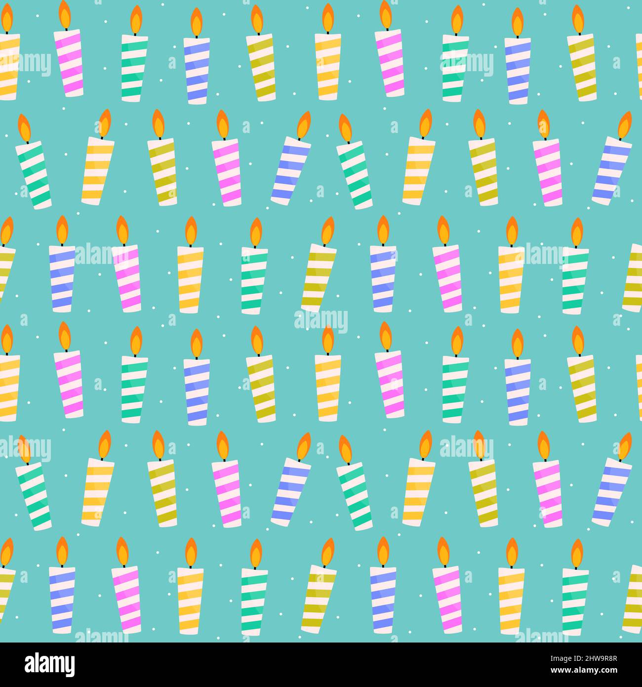 Happy Birthday Seamless Pattern Background with Candles. Illustration ...