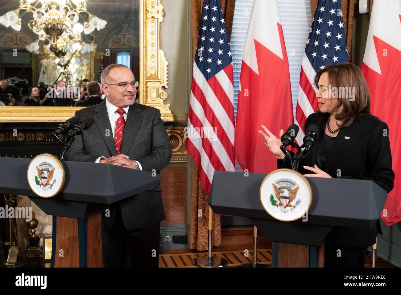 United States Vice President Kamala Harris meets with Salman bin Hamad ...