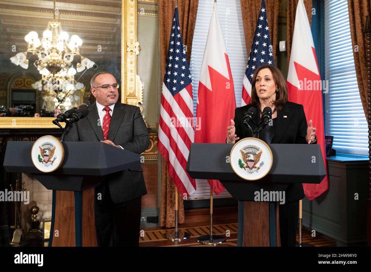 United States Vice President Kamala Harris meets with Salman bin Hamad ...