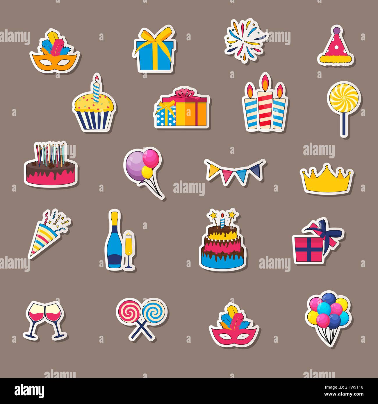 Paper & Party Supplies Cupcake Stickers 3 Packs of Birthday Stickers ...