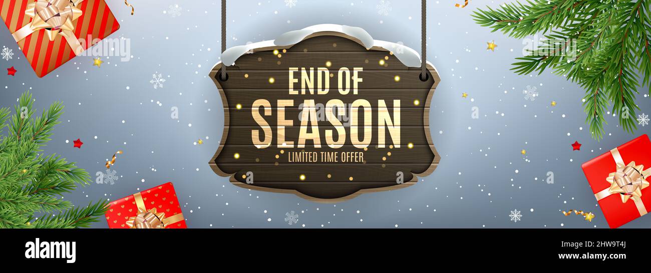 Winter End of Season Sale Background Design. Template for advertising ...
