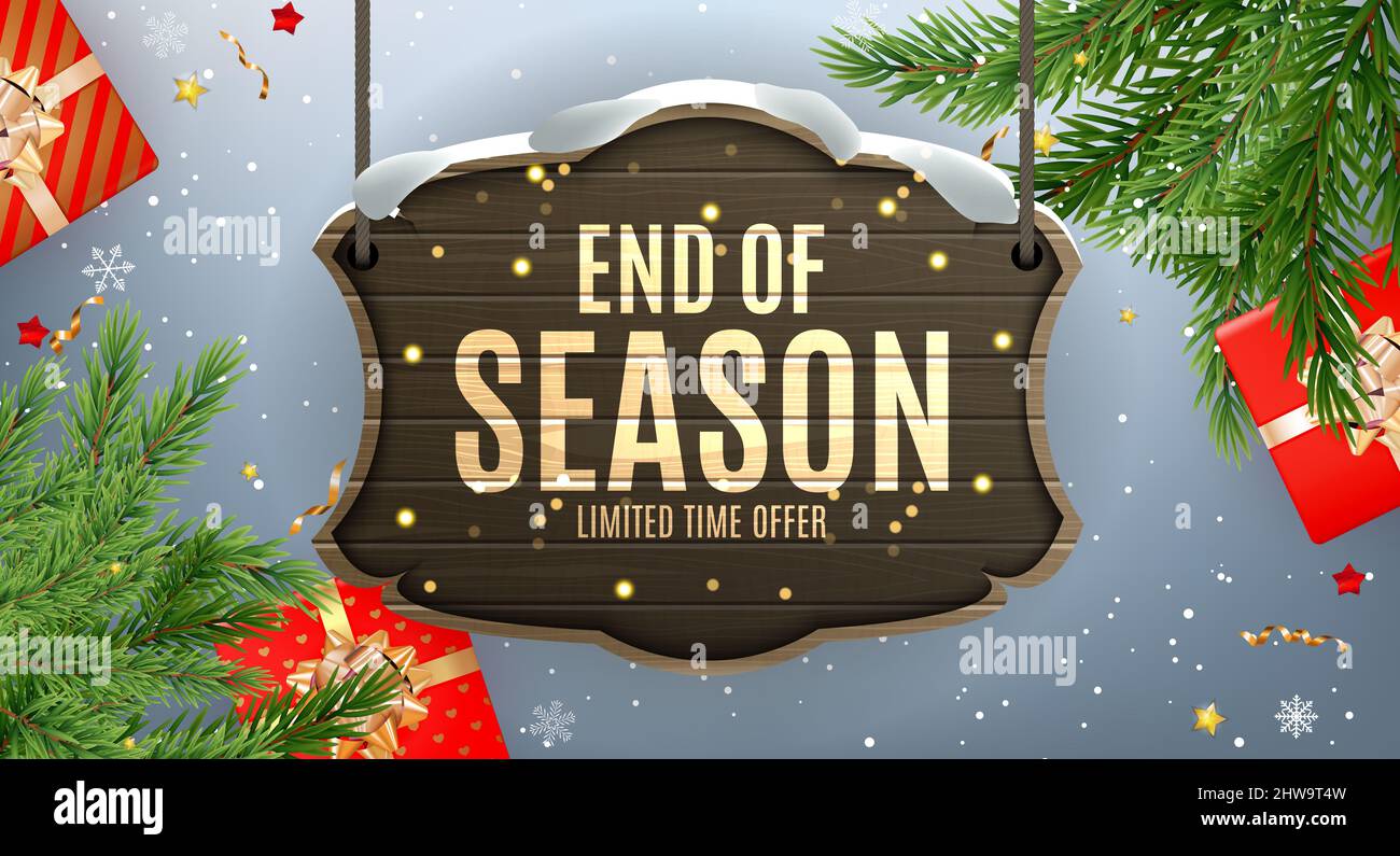 Winter End of Season Sale Background Design. Template for advertising ...