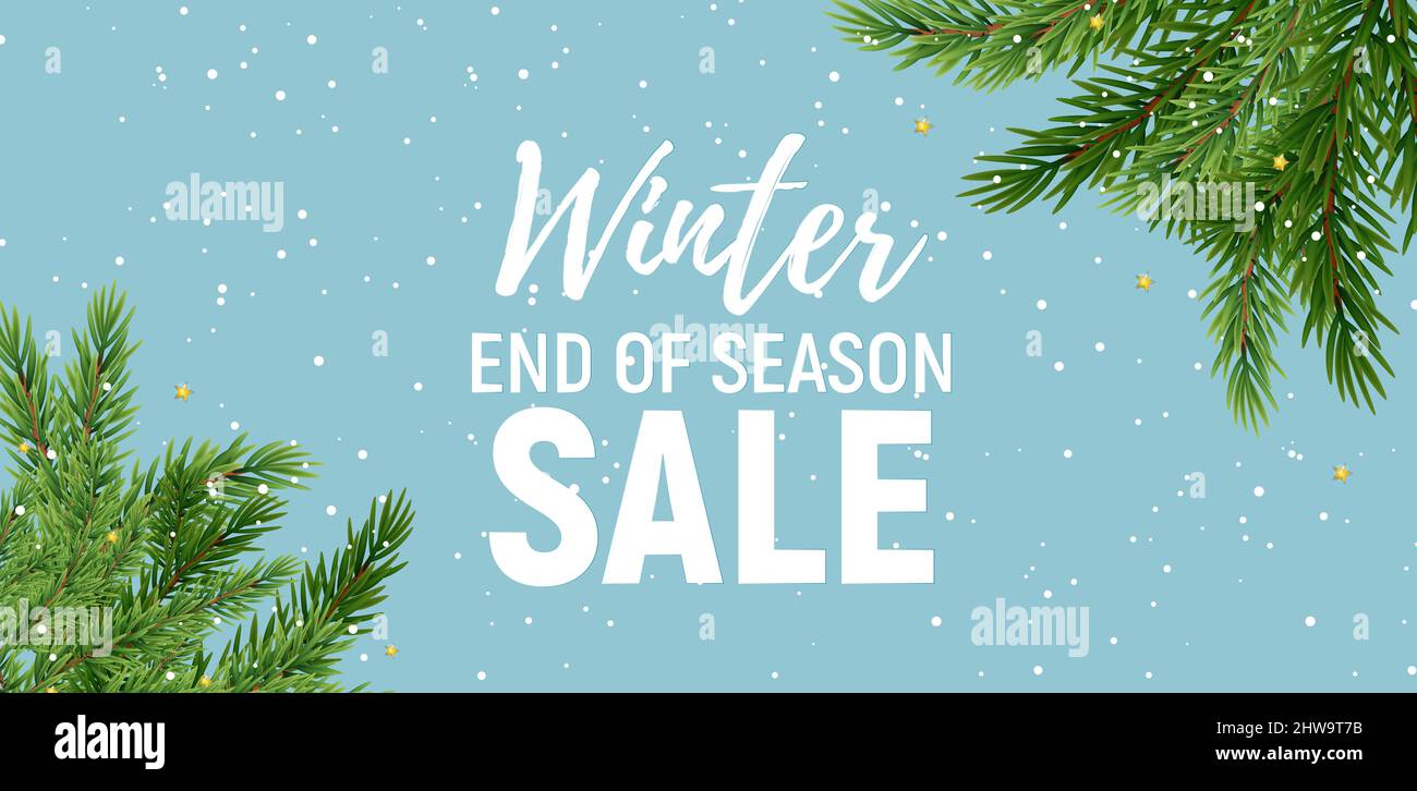 Winter End of Season Sale Background Design. Template for advertising ...