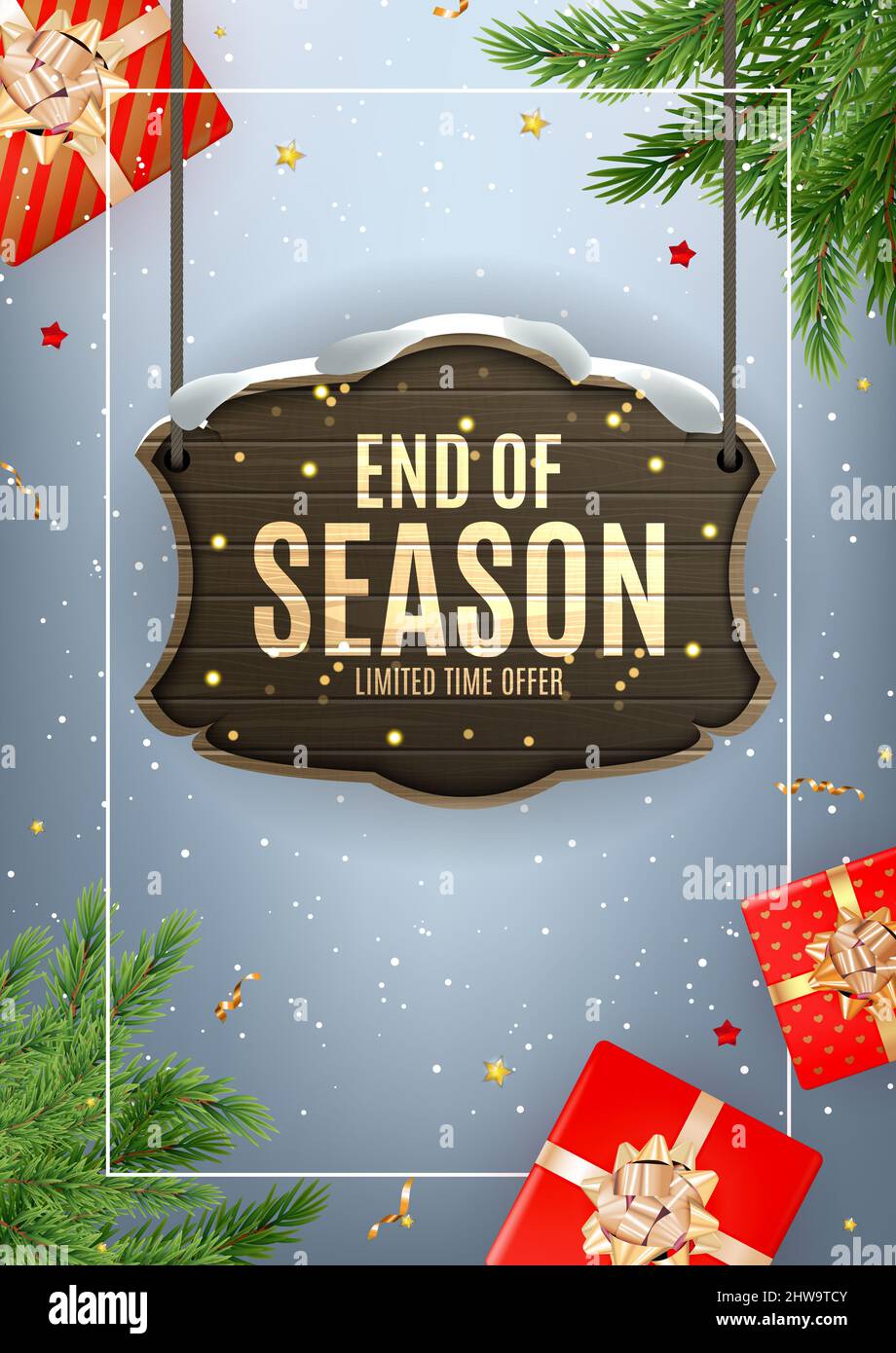 Winter End of Season Sale Background Design. Template for advertising ...