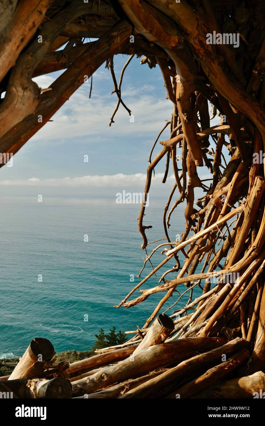 Treebones Twig Hut handmade with woven branches, built by a Big Sur ...