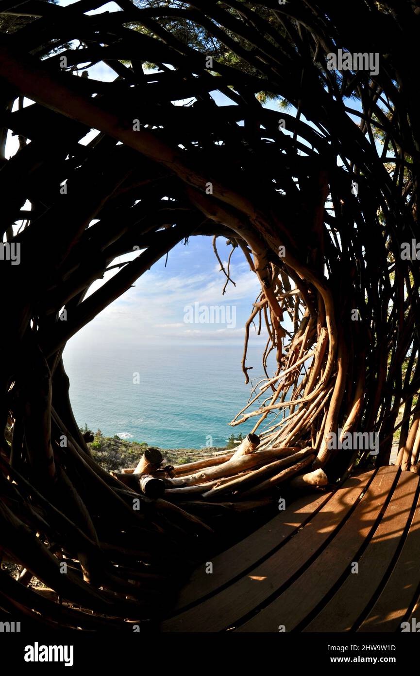 Treebones Twig Hut handmade with woven branches, built by a Big Sur ...