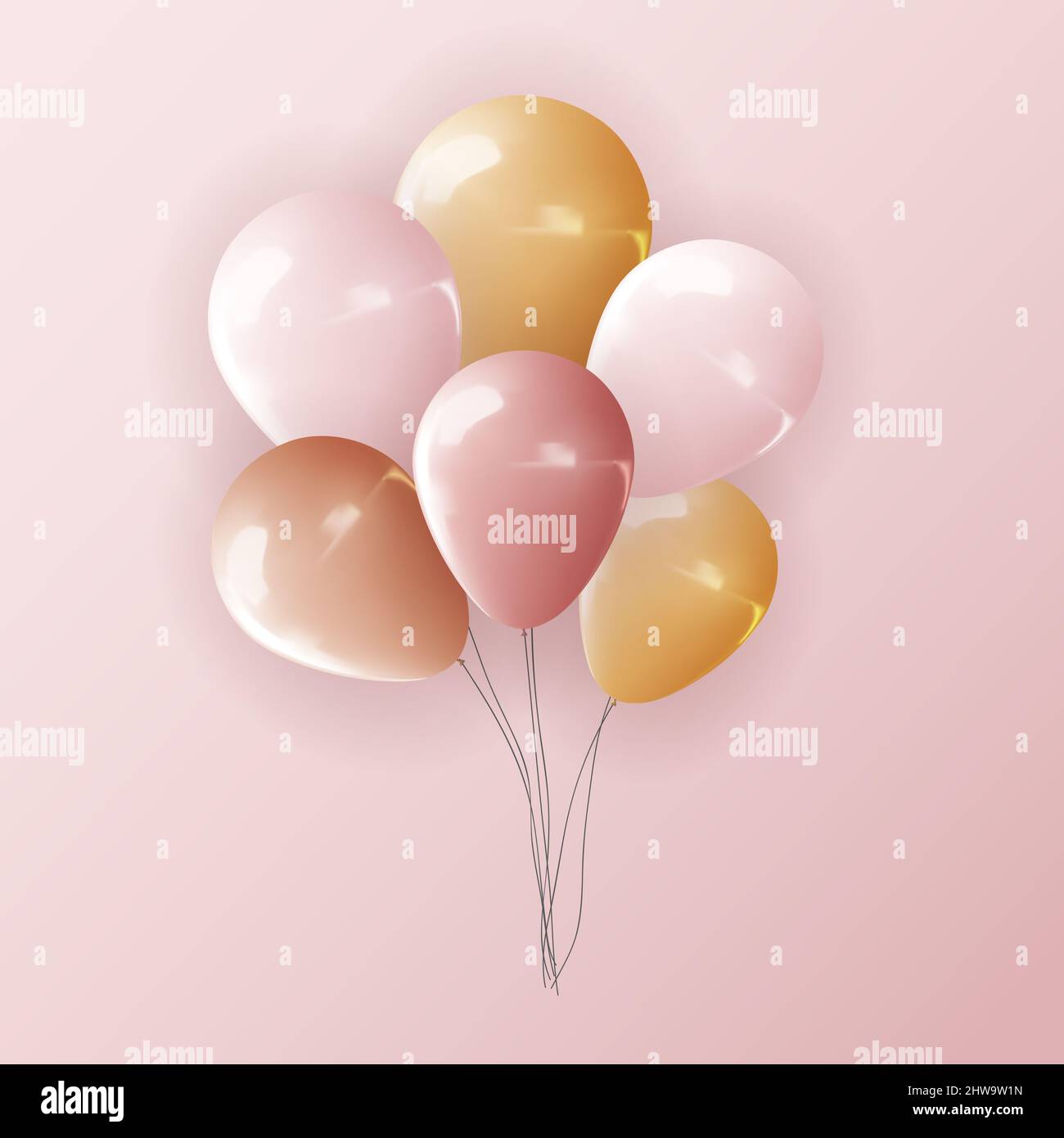 Realistic 3d balloon background for party, holiday, birthday, promotion ...