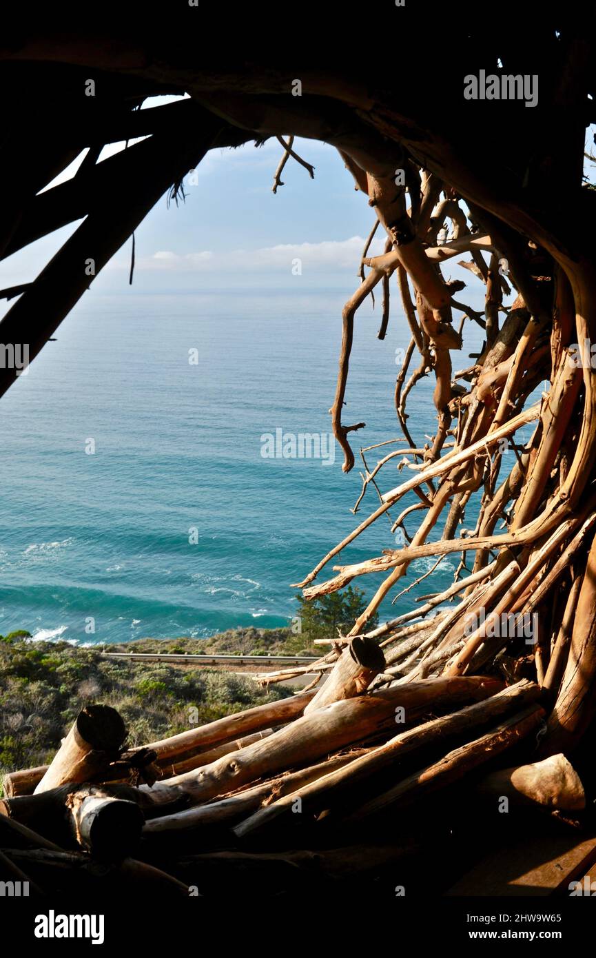 Treebones Twig Hut handmade with woven branches, built by a Big Sur ...