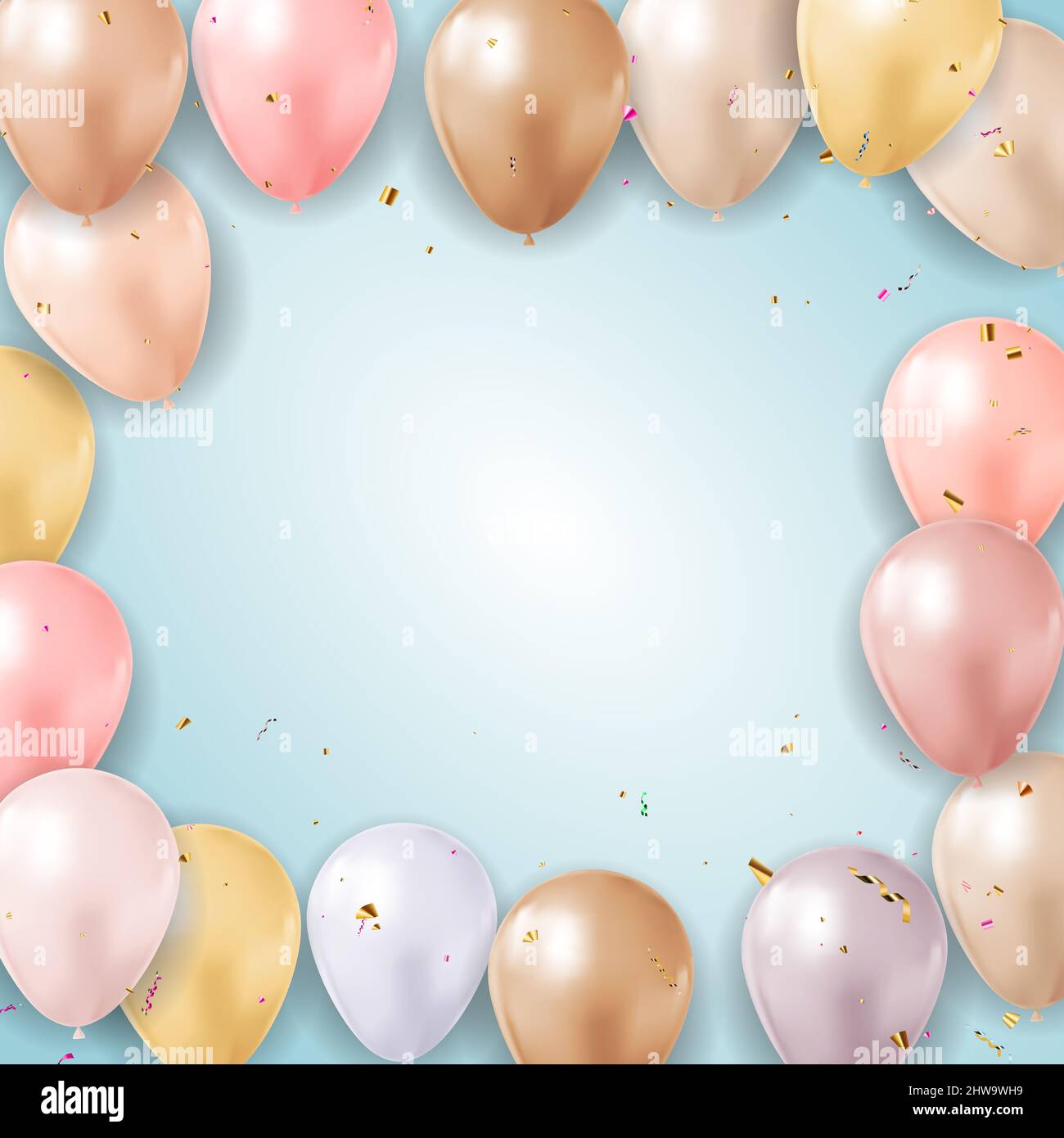 Realistic 3d balloon background for party, holiday, birthday, promotion ...
