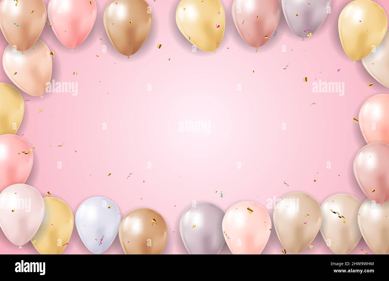 Realistic 3d balloon background for party, holiday, birthday, promotion ...