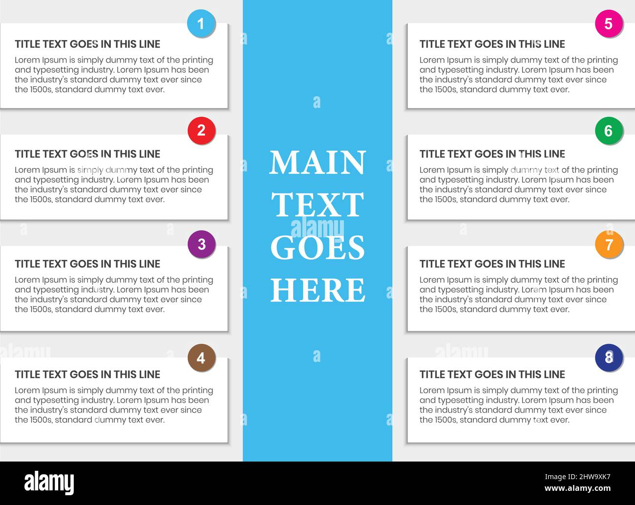 8 Steps Infographics Design Template - Graph, Pie chart, workflow ...