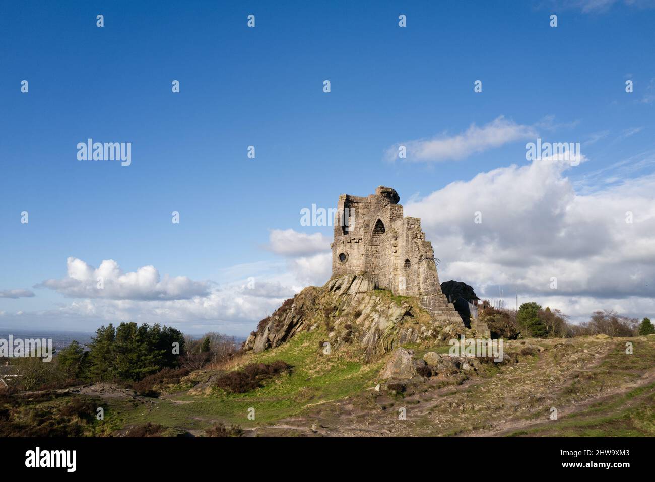 Mow Cop ornamental castle folly built by Randle Wilbraham of Rode Hall ...