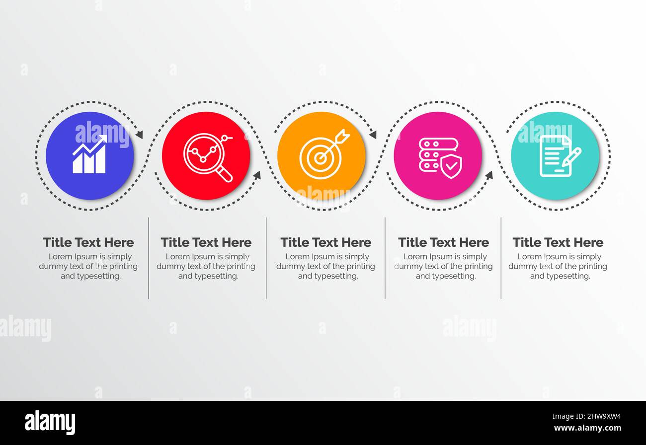 5 Steps Infographics Design Template - Graph, Pie chart, workflow ...
