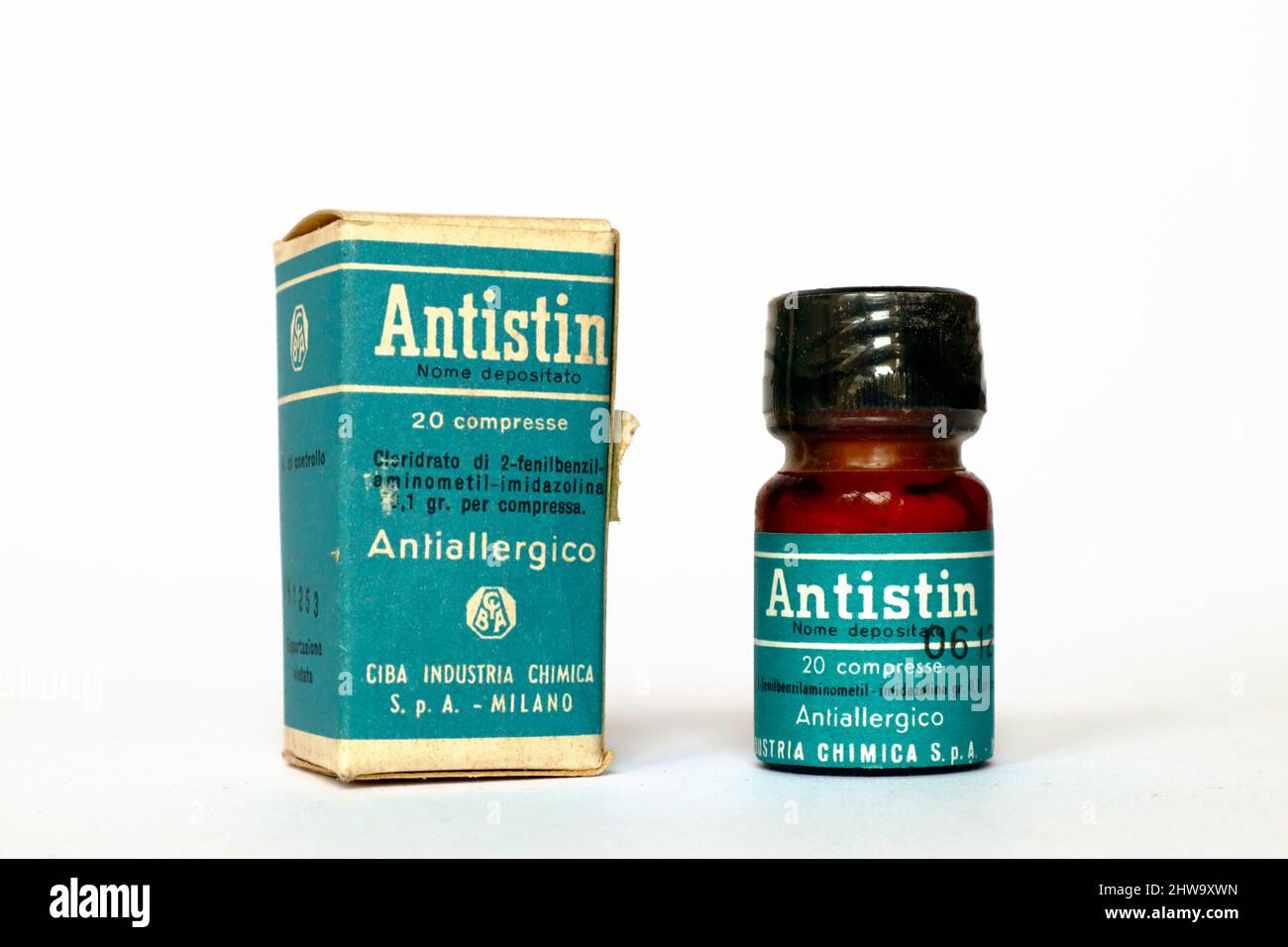 Vintage 1950s ANTISTIN CIBA, Antiallergic medicine. CIBA – Milan (Italy ...