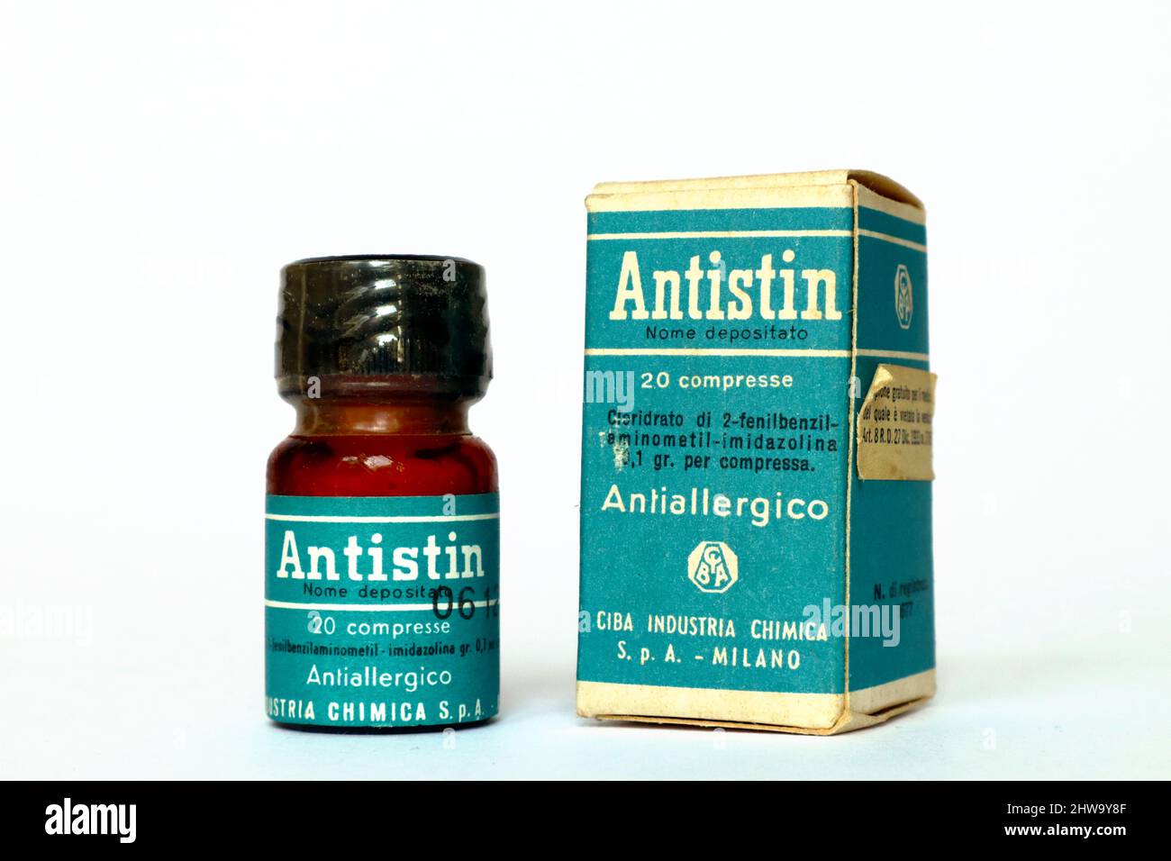 Vintage 1950s ANTISTIN CIBA, Antiallergic medicine. CIBA – Milan (Italy ...