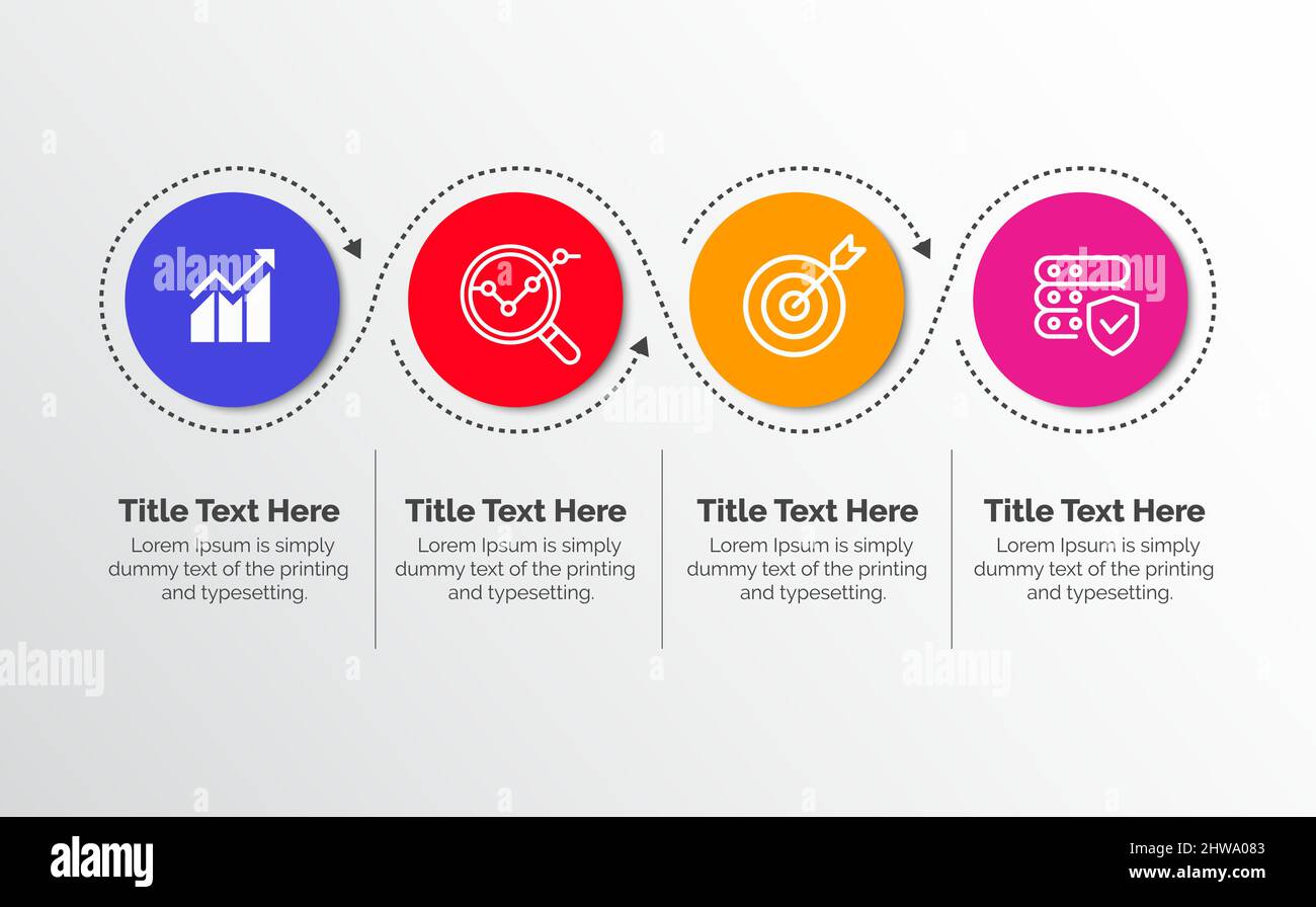 4 Steps Infographics Design Template - Graph, Pie chart, workflow ...
