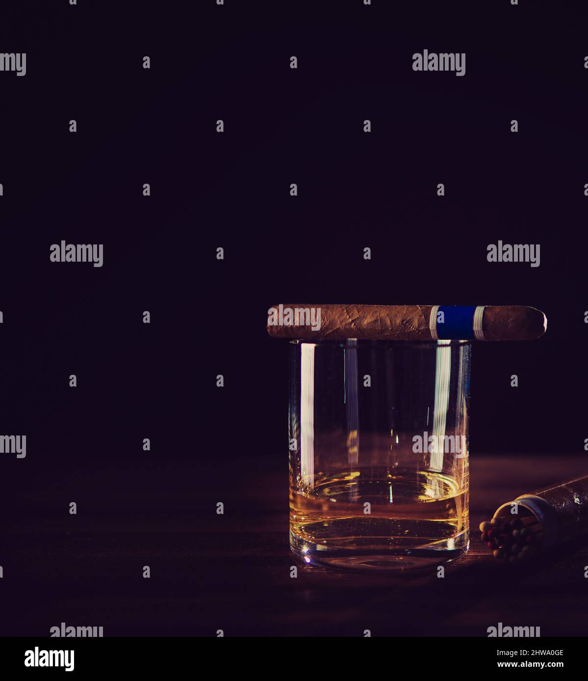 taste whiskey and cigar relax Stock Photo - Alamy