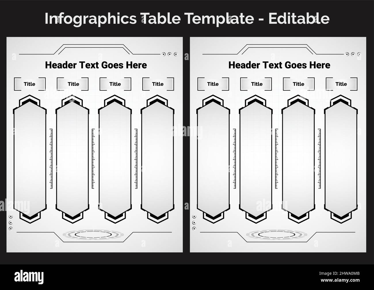 Digital Table Infographic Template - Editable Vector Illustration Stock ...
