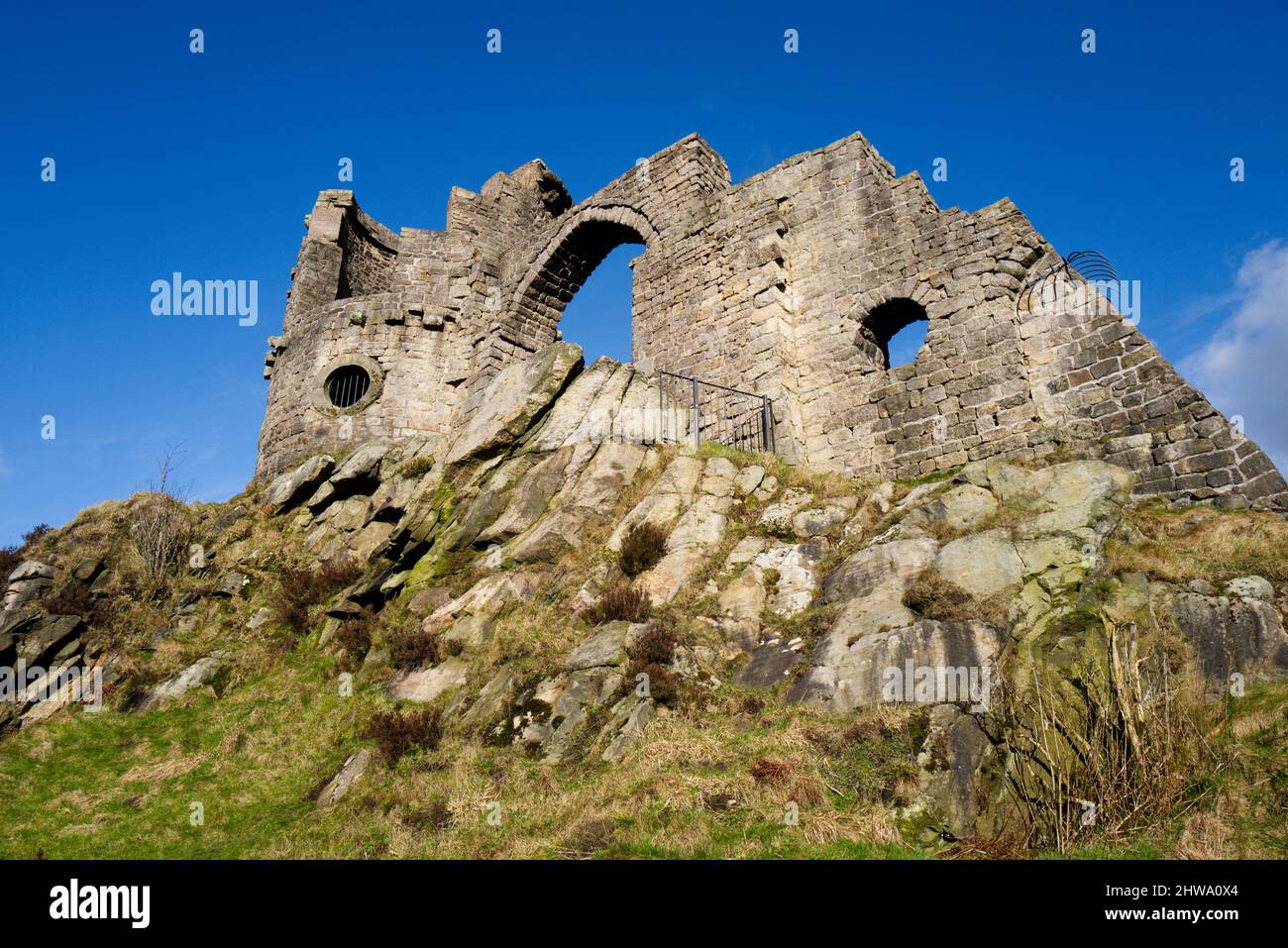 Mow Cop ornamental castle folly built by Randle Wilbraham of Rode Hall ...