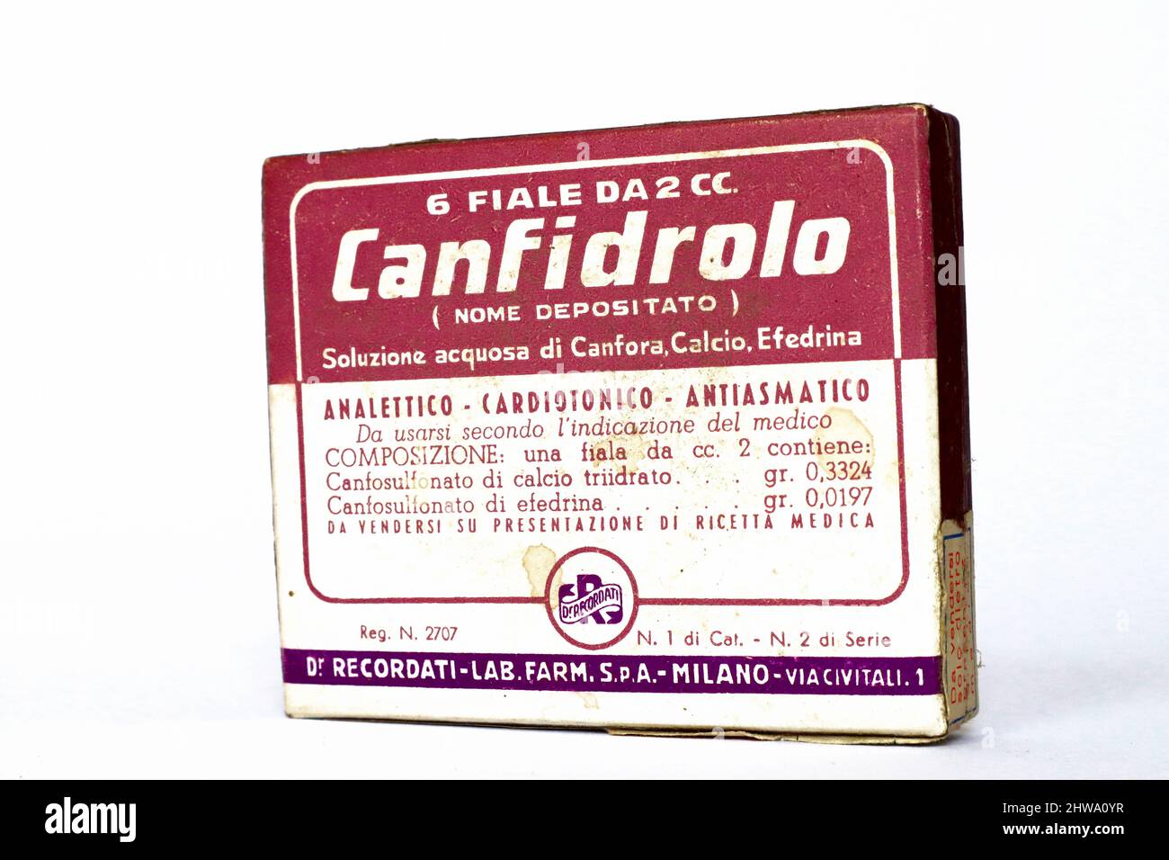 Vintage 1950s CANFIDROLO vials box medicine with Ephedrine for ...