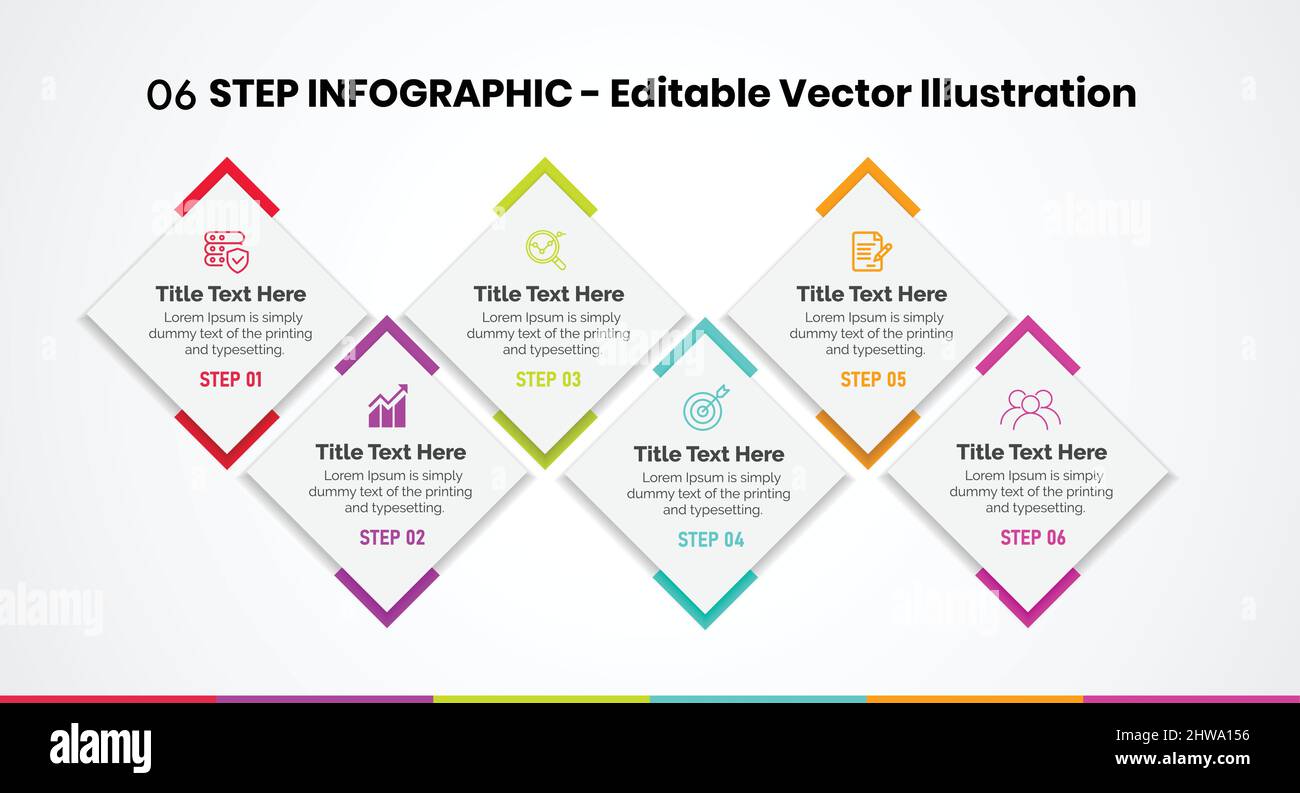 6 Steps Infographics Design Template - Graph, Pie chart, workflow ...
