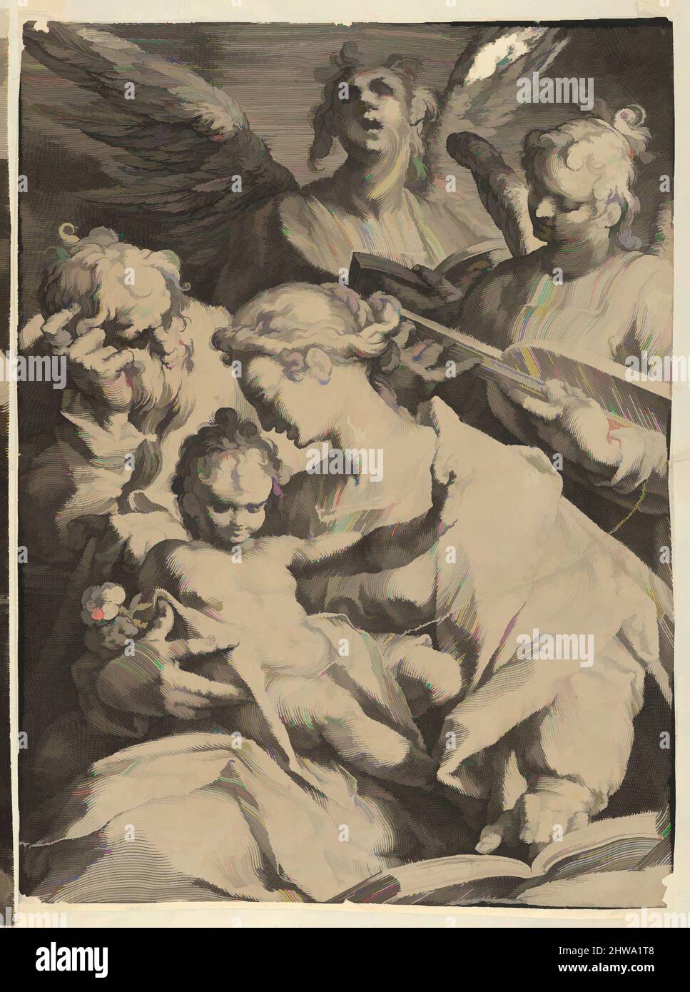 Art inspired by Drawings and Prints, Print, Holy Family and Two Music ...