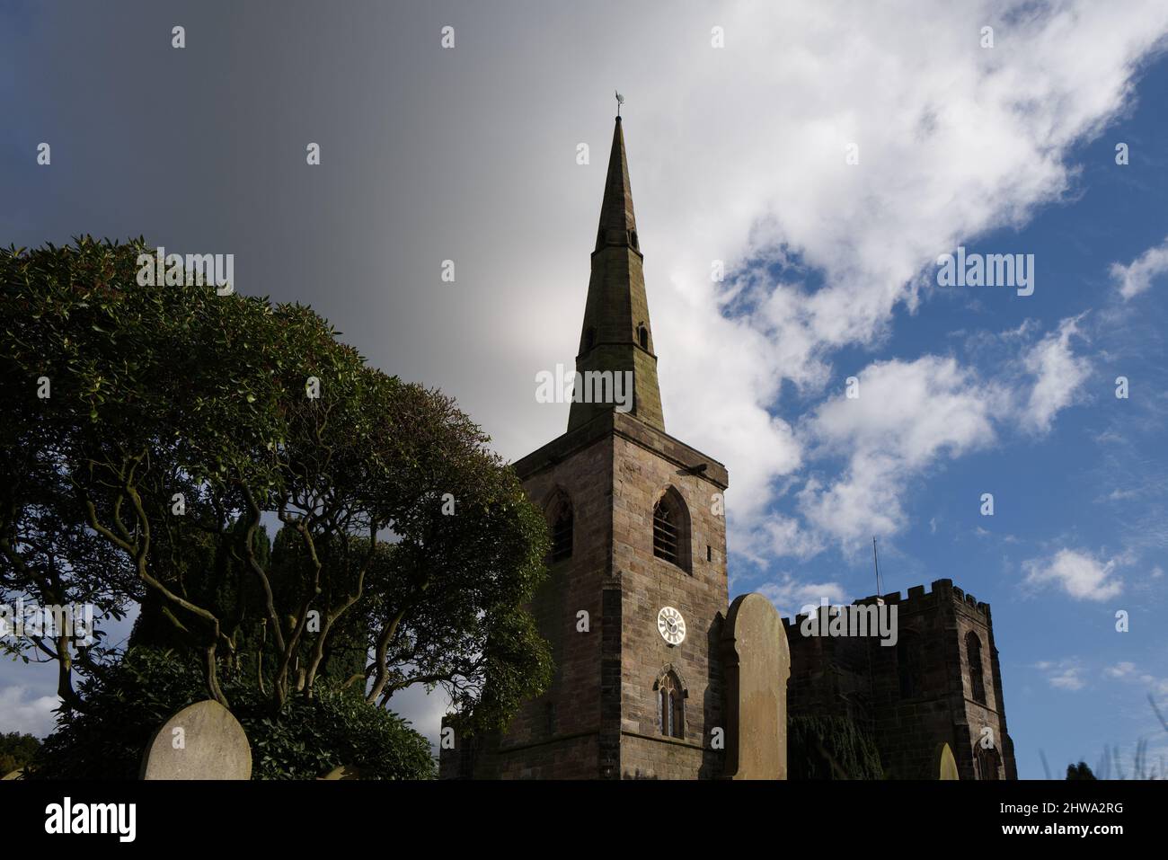 St Mary's Anglican Church Astbury near Congleton with separate tower ...