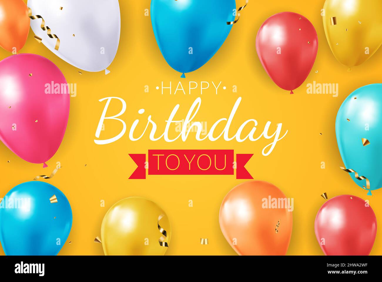 Realistic 3d balloon background for party, holiday, birthday, promotion ...