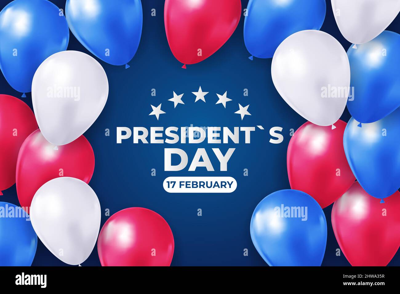 Holiday Background with Balloons for USA President s Day poster, banner ...