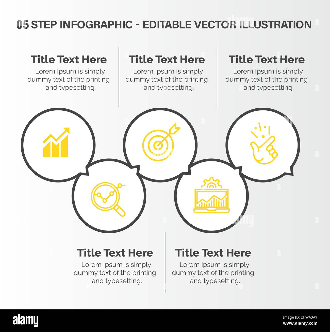 5 Steps Infographics Design Template - Graph, Pie chart, workflow ...