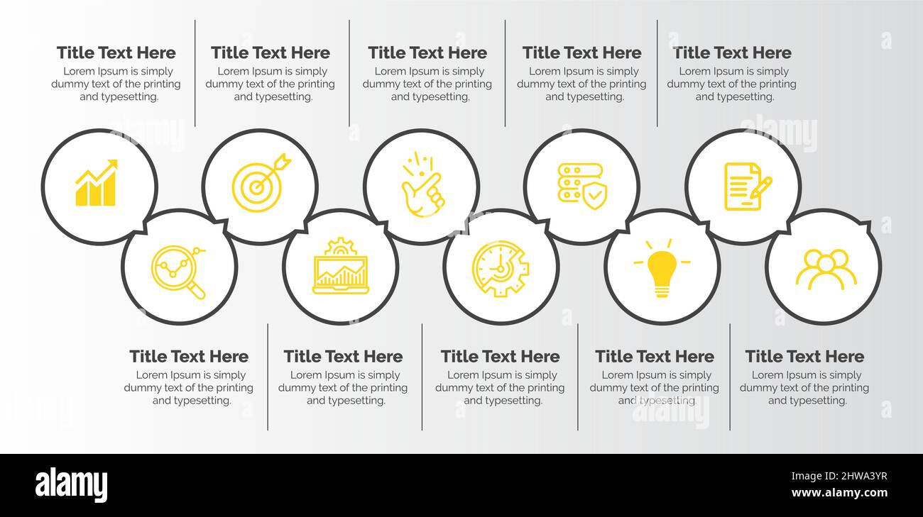 10 Steps Infographics Design Template - Graph, Pie chart, workflow ...