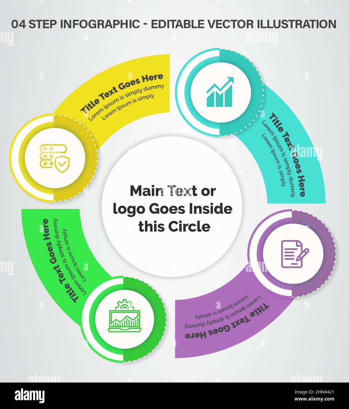 4 Steps Infographics Design Template - Graph, Pie chart, workflow ...