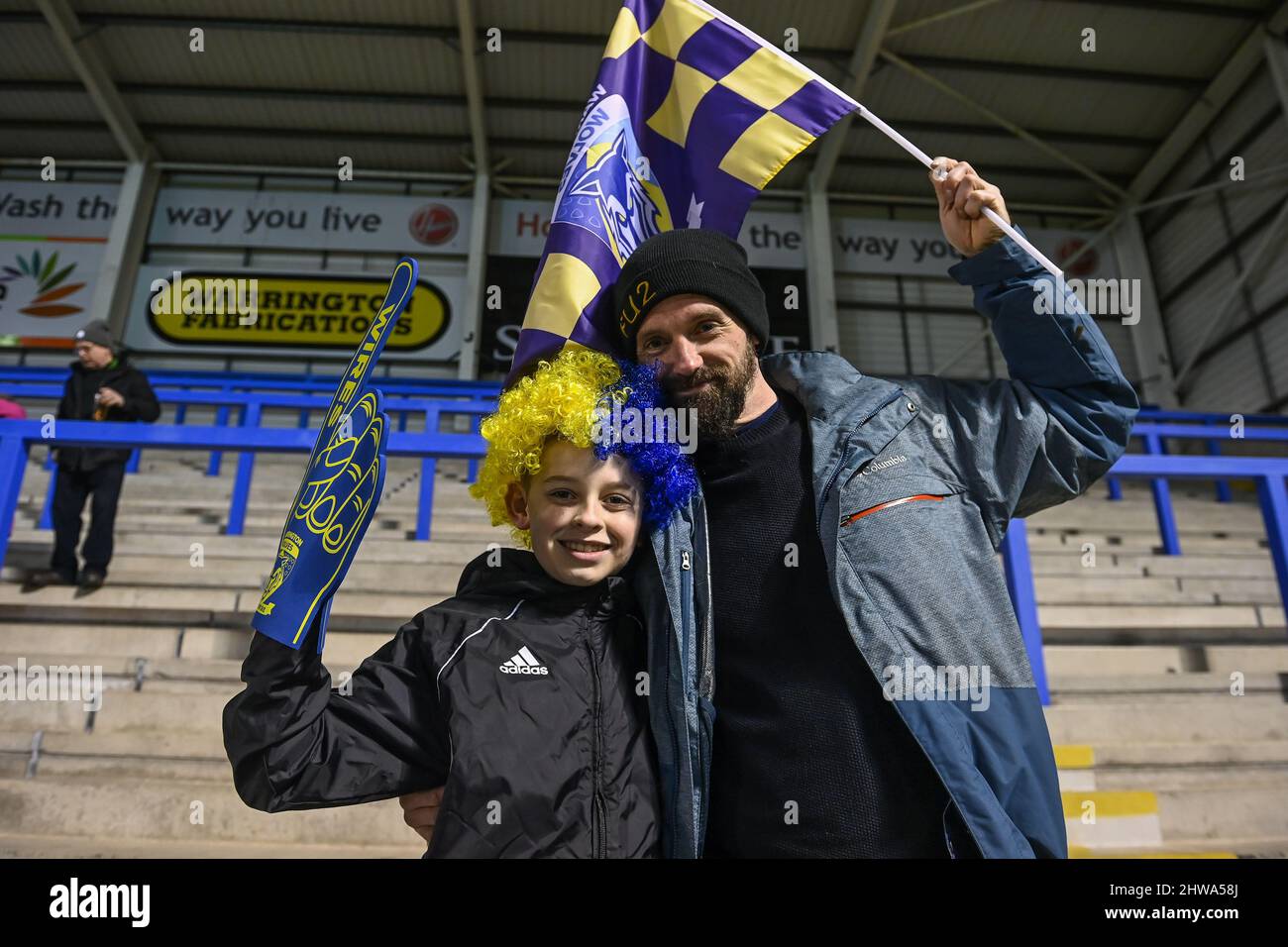 Warrington, UK. 04th Mar, 2022. A young Warrington Wolves fan before ...