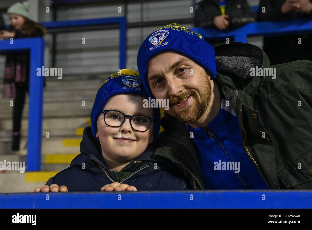 Warrington, UK. 04th Mar, 2022. A young Warrington Wolves fan before ...