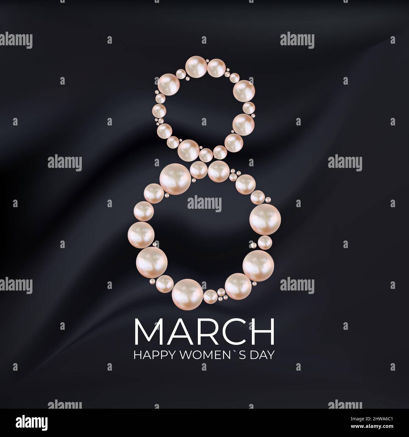 8 March Happy Womens Day congratulation card silk background with ...