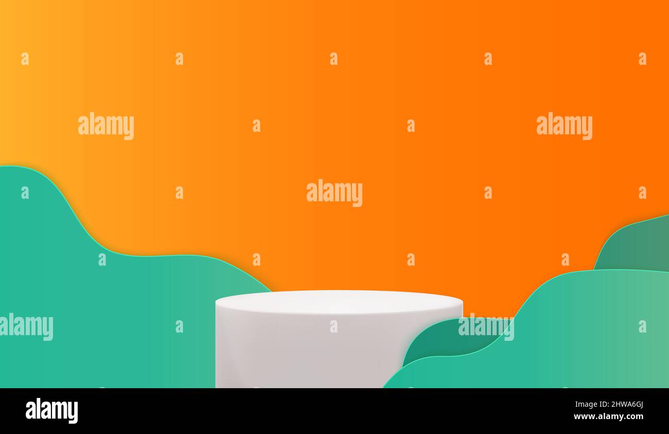 3D Realistic modern white podium Background. Design Template for ...