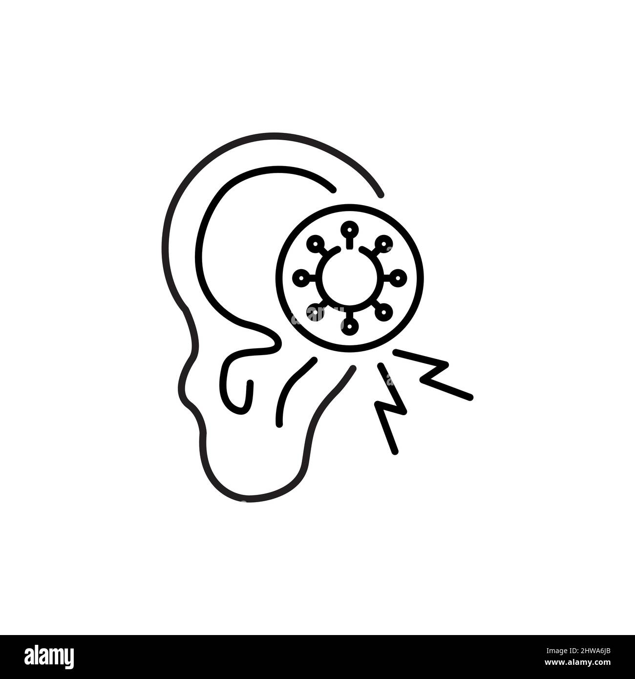 Ear infection color line icon. Human diseases. Pictogram for web page ...