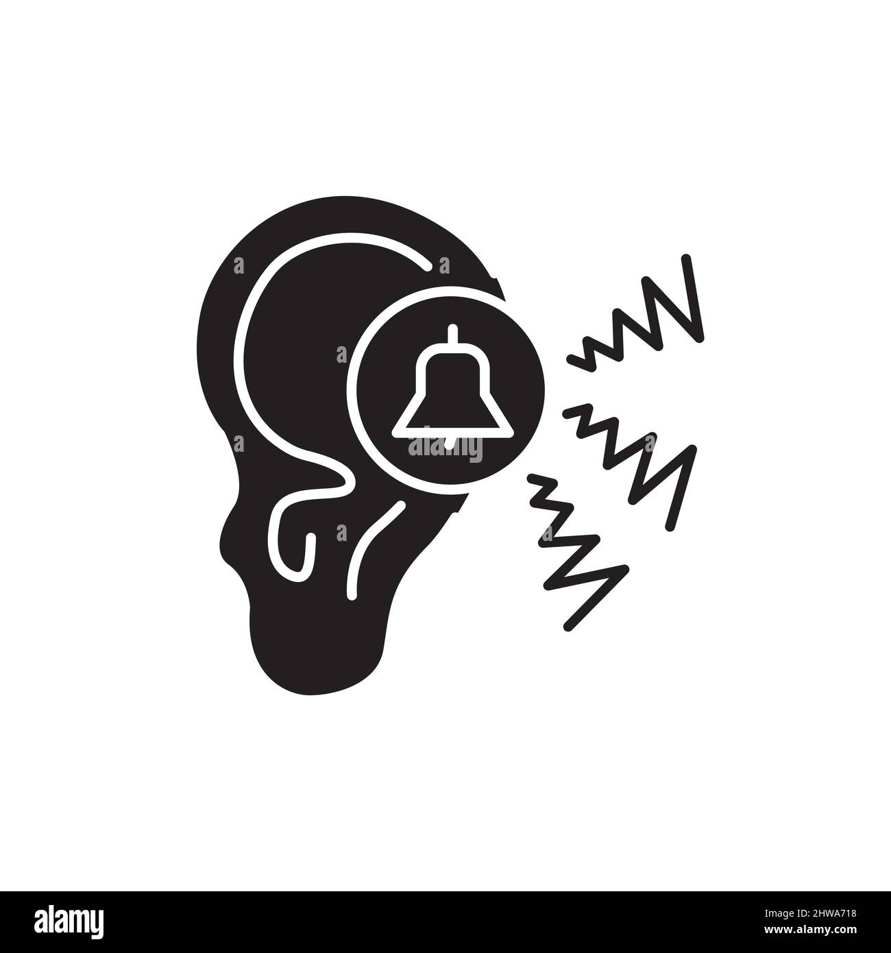 Tinnitus color line icon. Human diseases. Pictogram for web page ...