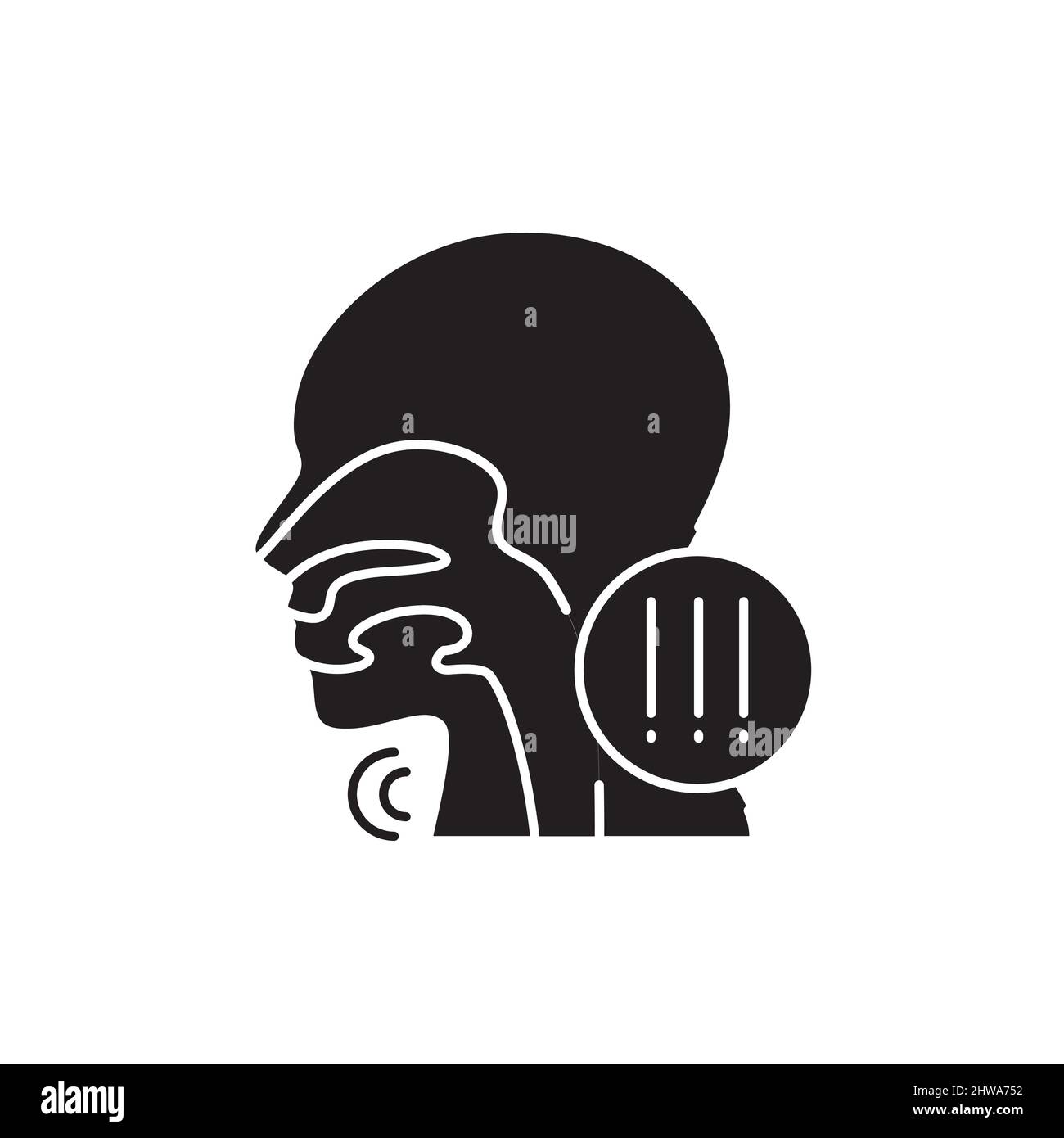 Hoarseness color line icon. Human diseases. Pictogram for web page ...