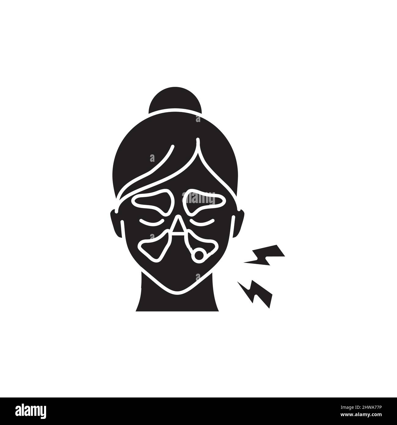 Maxillary sinus cyst color line icon. Human diseases. Pictogram for web ...