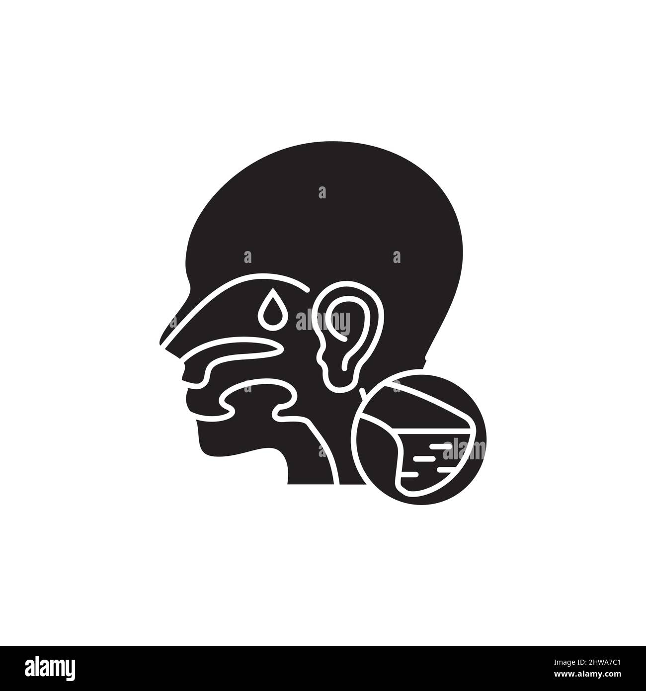 Sinusitis color line icon. Human diseases. Pictogram for web page ...