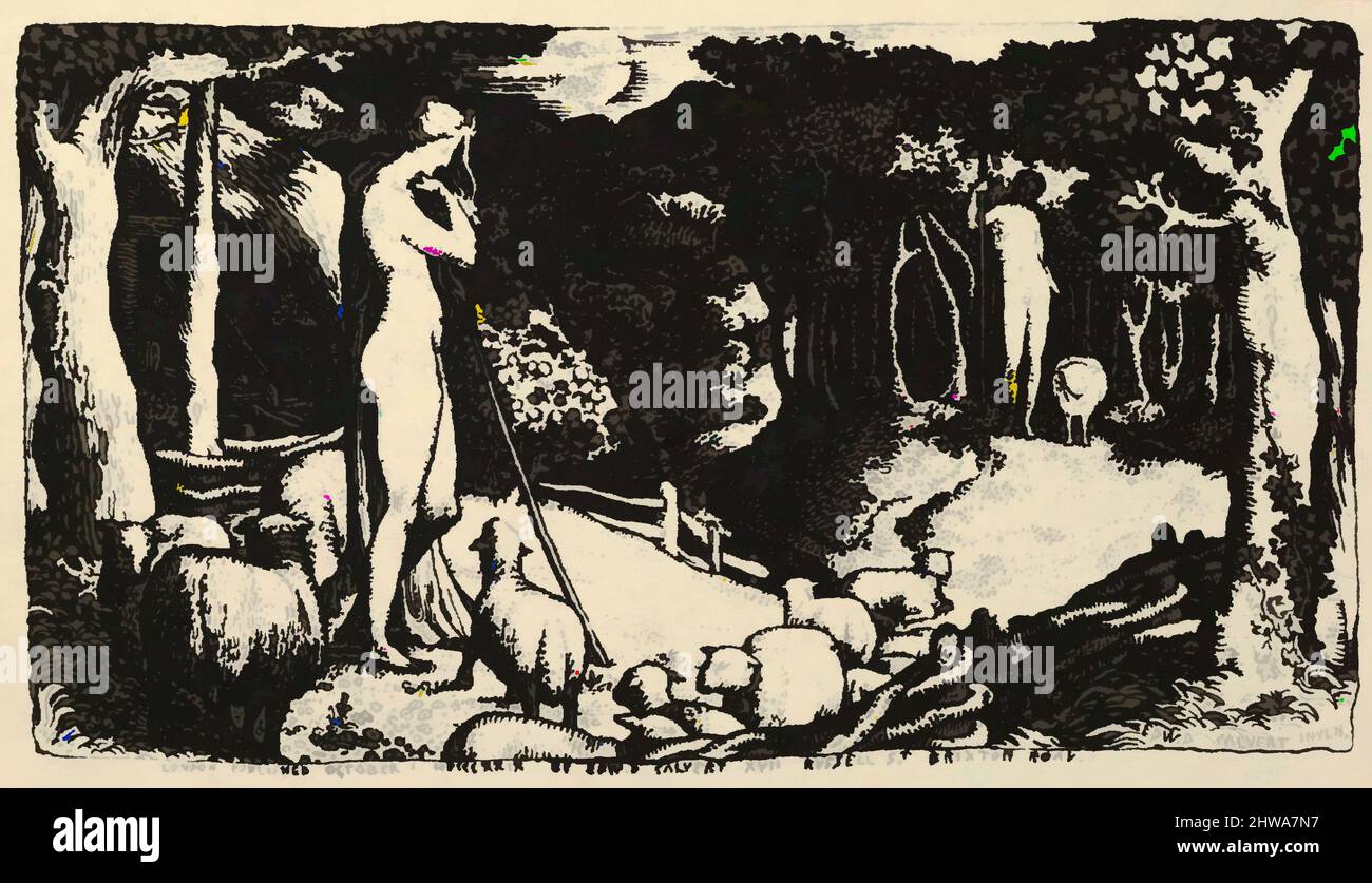 Art inspired by Drawings and Prints, Print, Ideal Pastoral Life ...