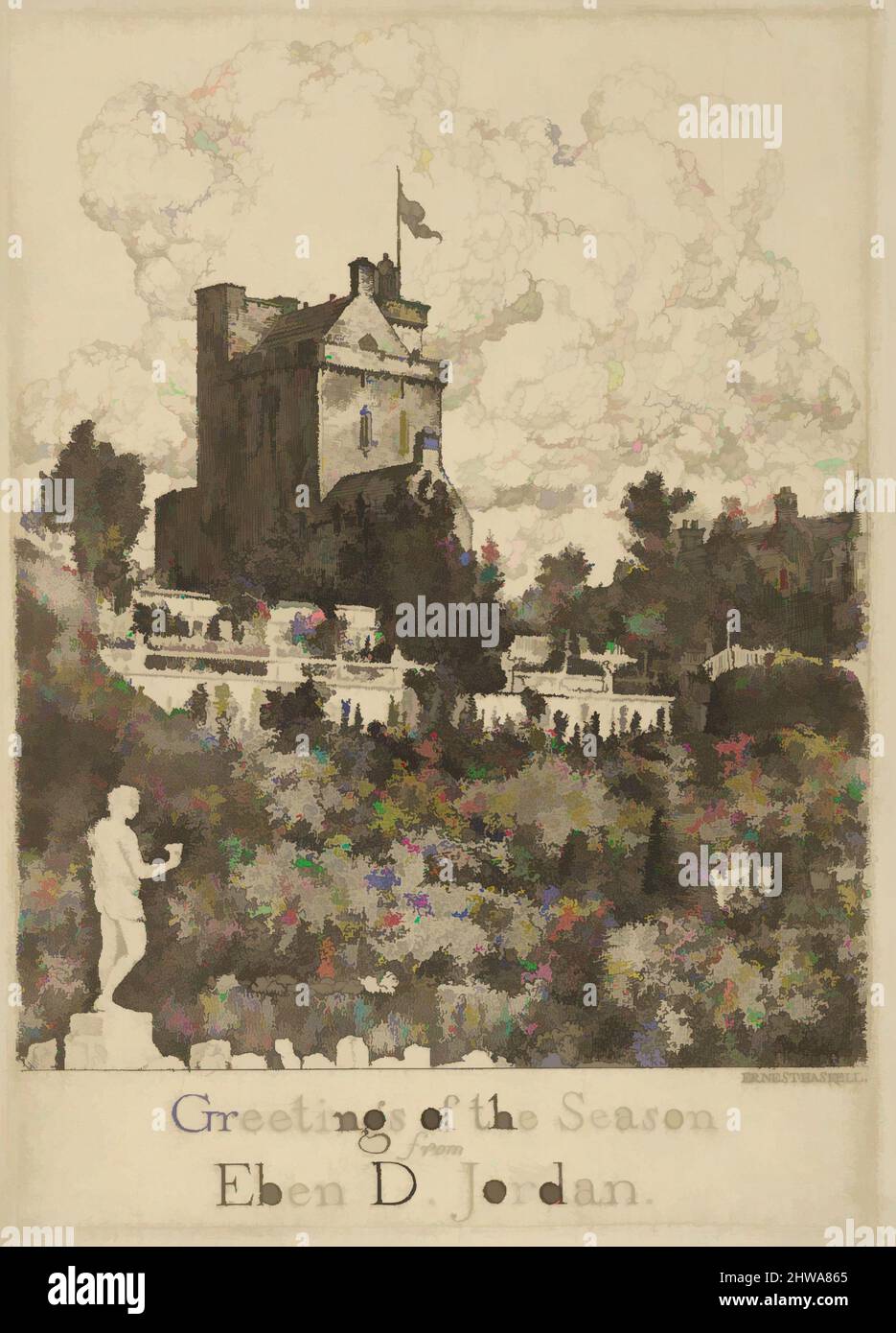 Art inspired by Drawings and Prints, Print, Greetings of the Season ...