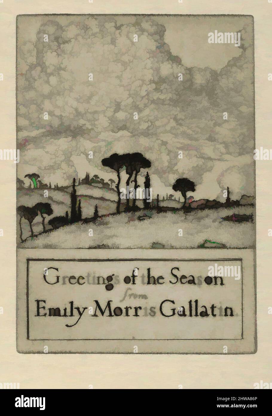 Art inspired by Drawings and Prints, Print, Greetings of the Season ...