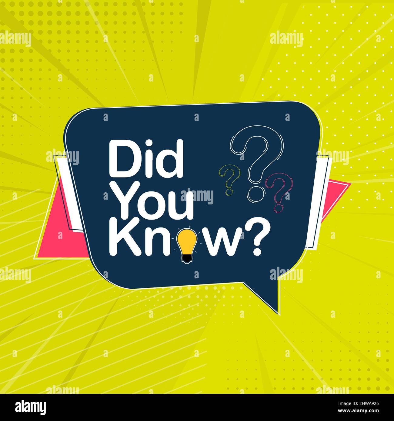 Did you know interesting fact background. Illustration Stock Photo - Alamy