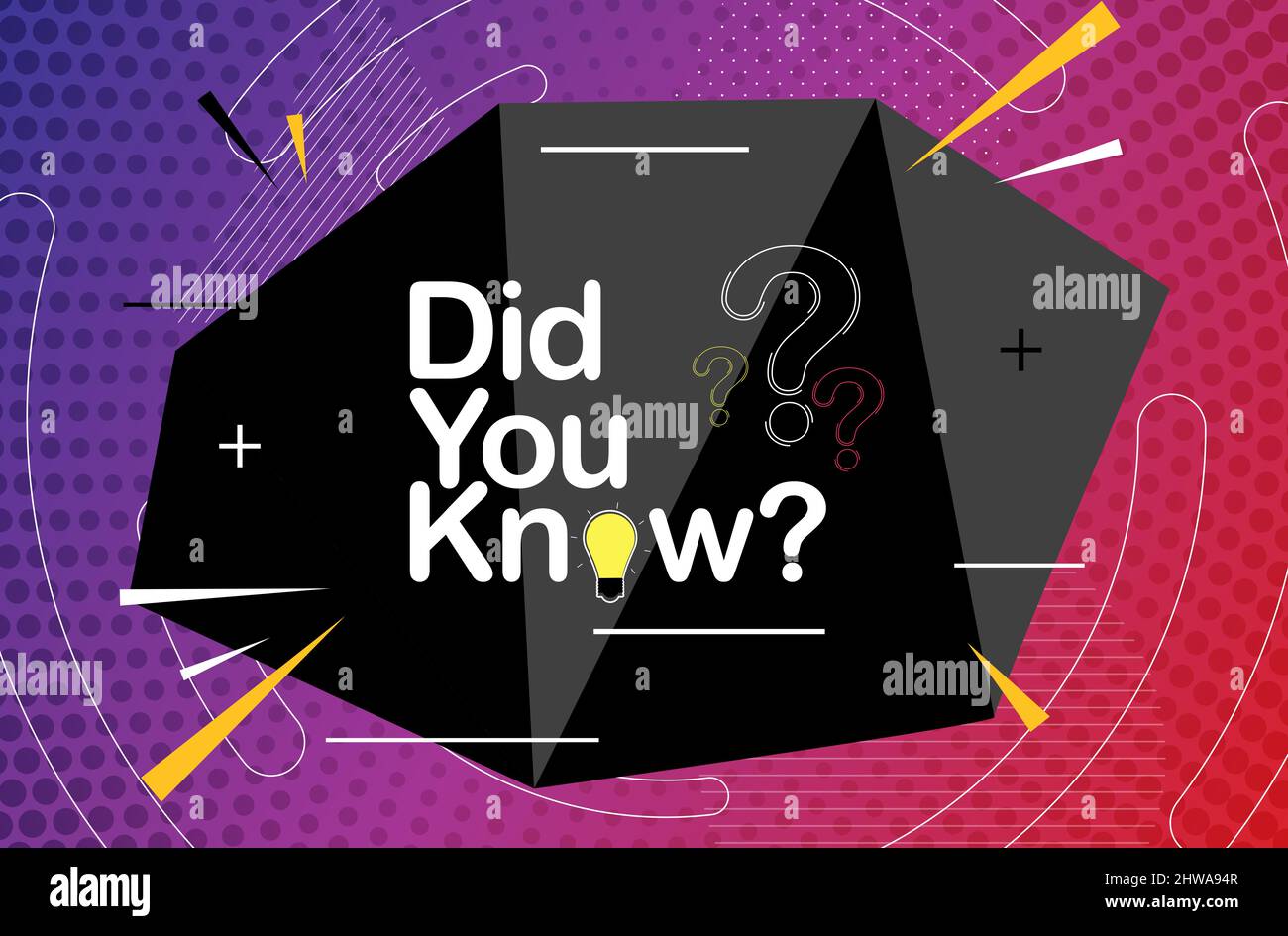 Did you know interesting fact background. Illustration Stock Photo - Alamy