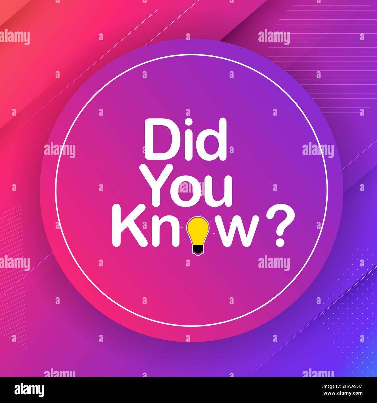 Did you know interesting fact background. Illustration Stock Photo - Alamy