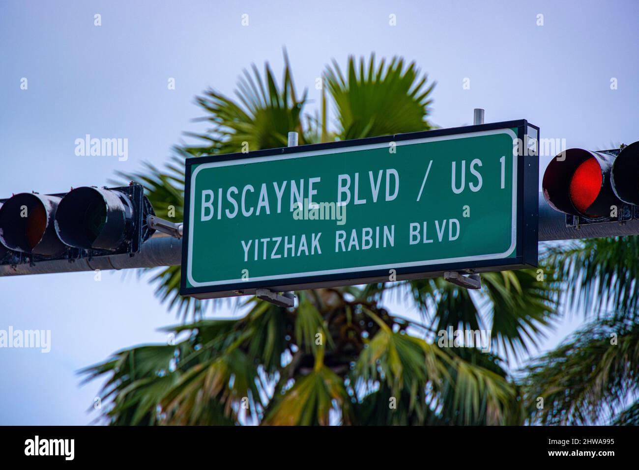 US1 Biscayne Blvd street sign in Miami Stock Photo - Alamy