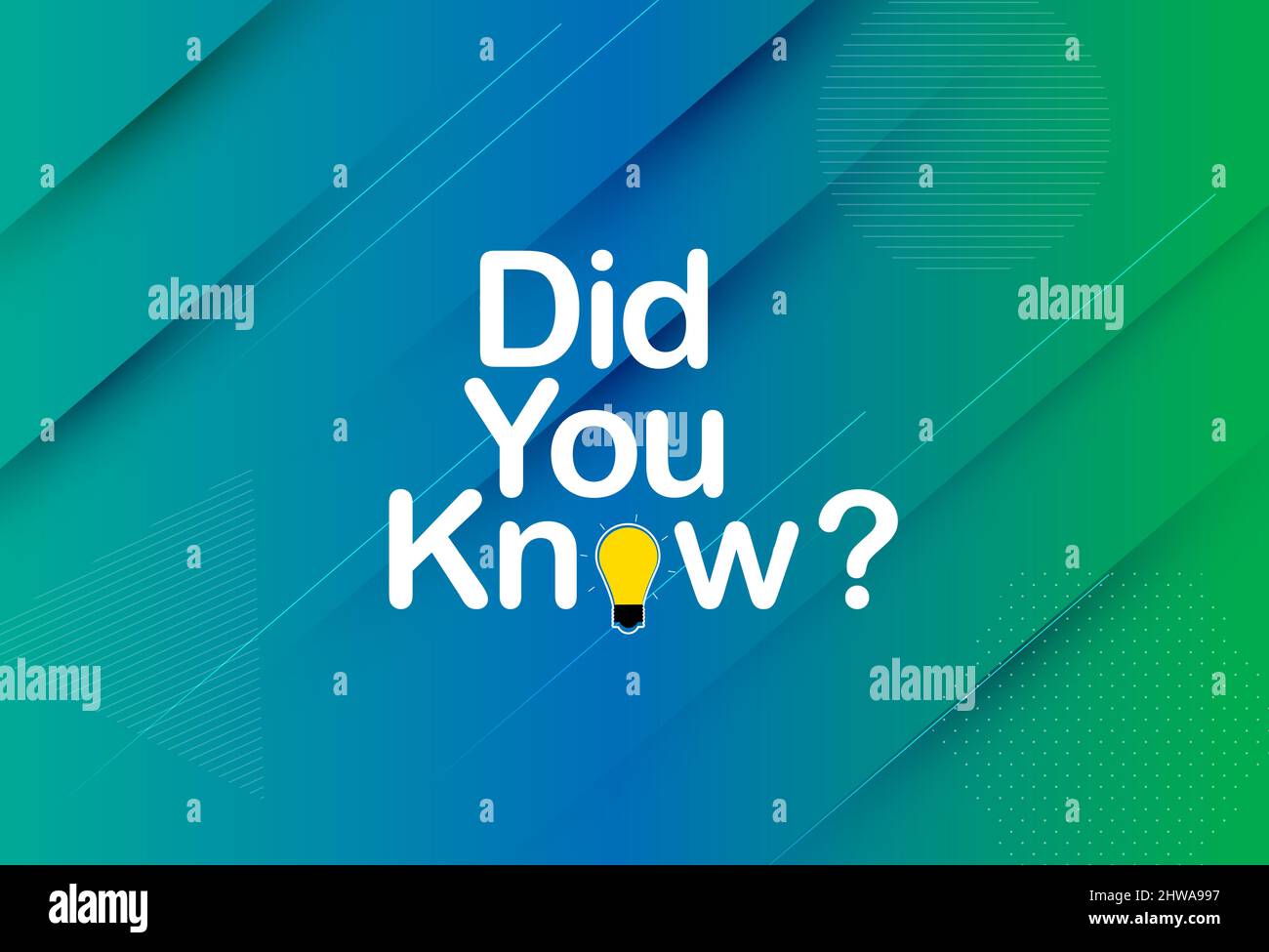 Did you know interesting fact background. Illustration Stock Photo - Alamy