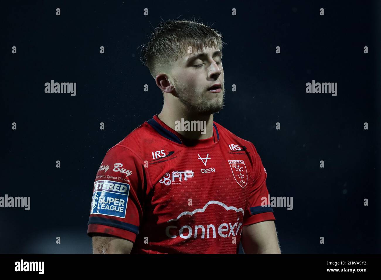 Mikey Lewis #20 of Hull KR with a dejected look during the game Stock ...